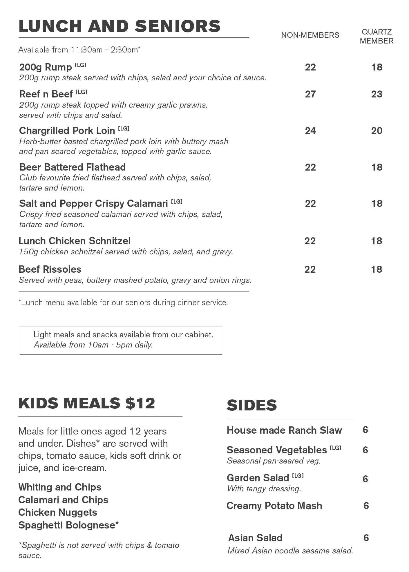 Menu - Westside HQ